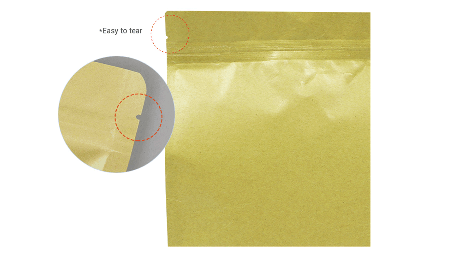 Side Gusset Food Grade Craft Paper Sealing Bag With Stand Up Style