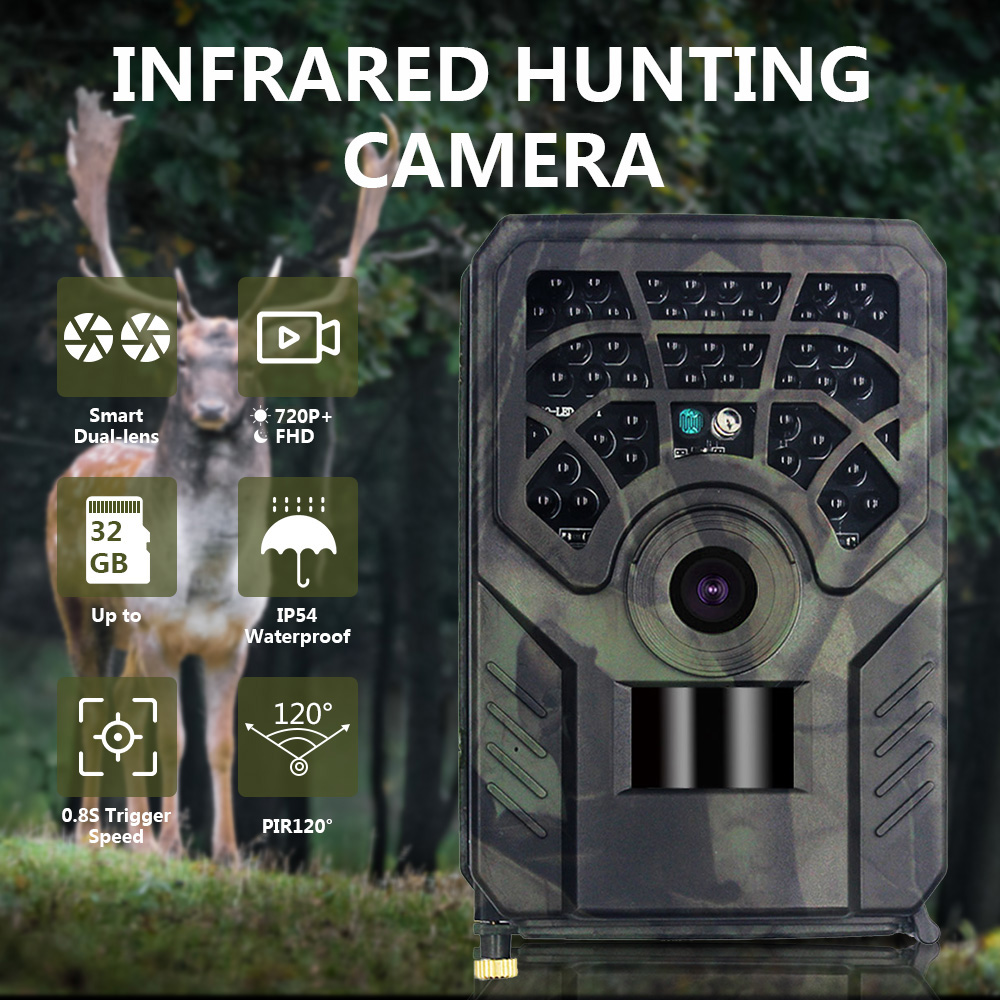 HunterCam PR300C Hunting Trail camera - 1080P 20MP Infrared Game Camera ...