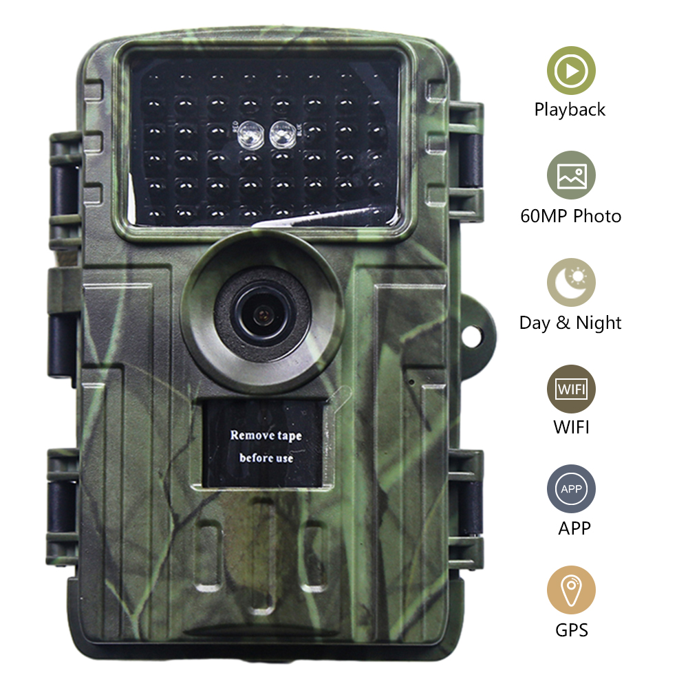 HunterCam PR5000 Wifi 4K 60MP IP66 Waterproof Trail Camera for Hunting ...