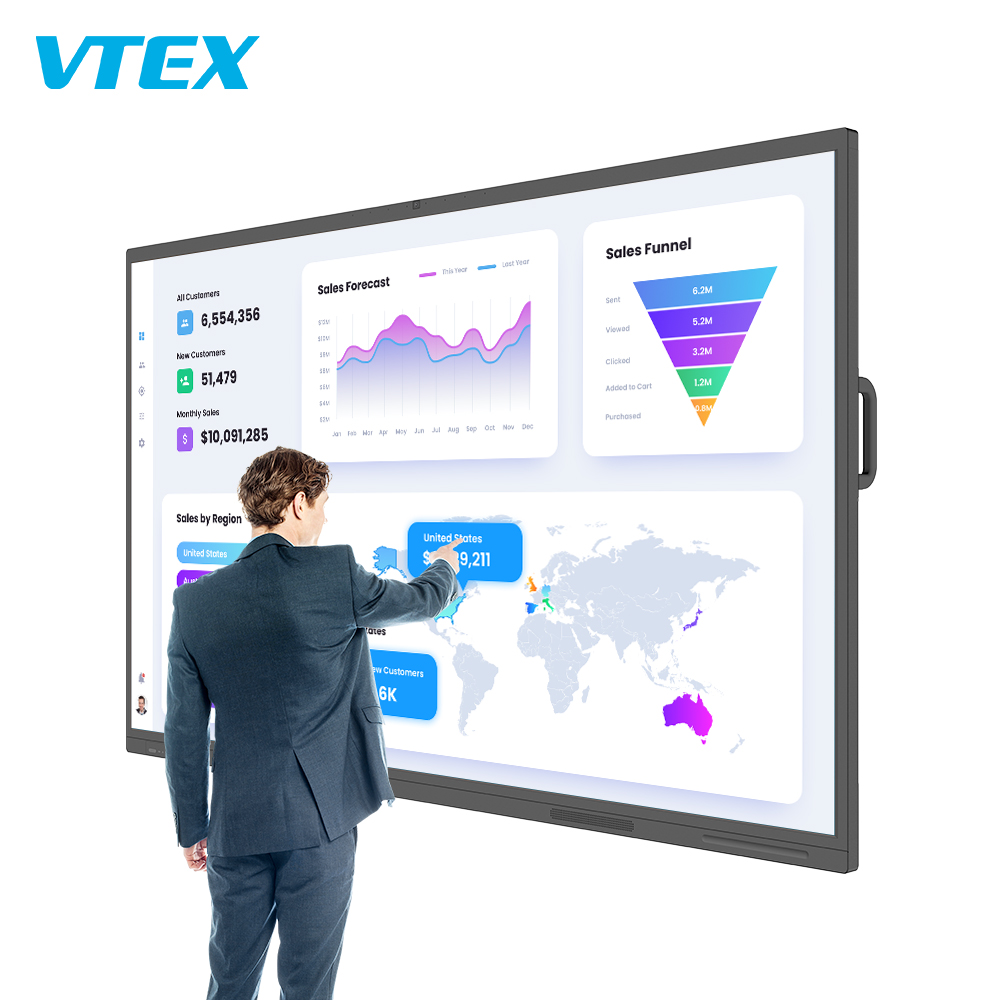 75 Inch Touch Screen 4K Smart Classroom Education Office Meeting ...