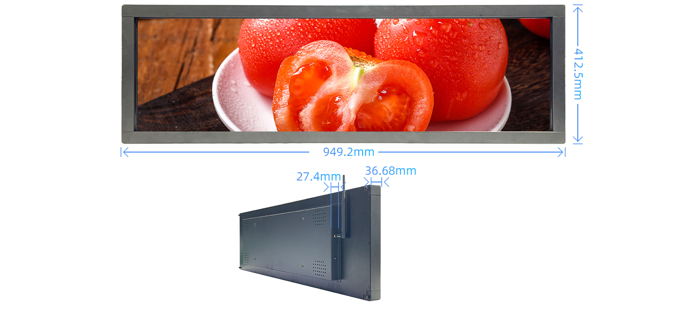 36.5" Manufacturing Commercial Grade Bar type LCD Stretched bar display ...