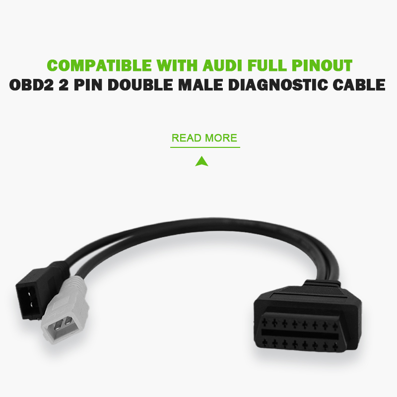 OBD2 2 pin double male diagnostic cable compatible with Audi full ...