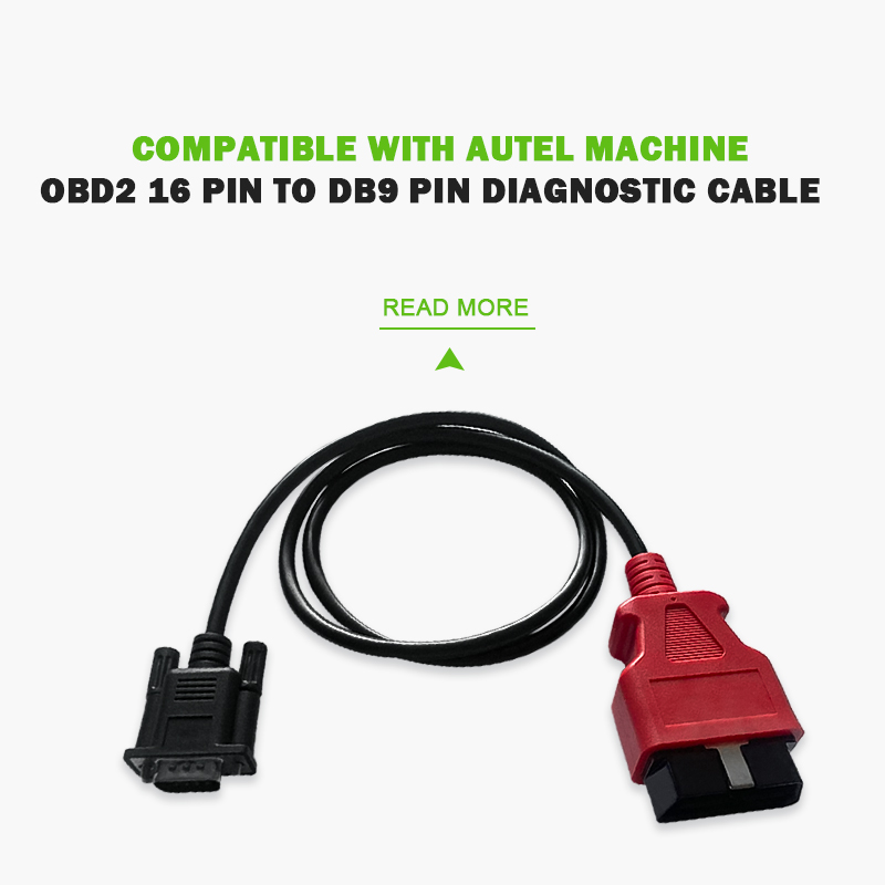 OBD2 16 pin male to DB9 pin male diagnostic cable compatible with Autel diagnostic machine ...