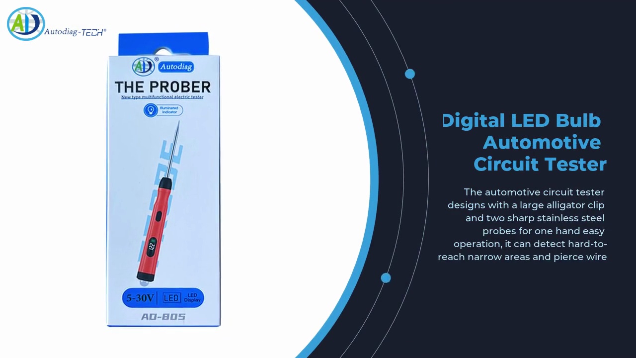 Digital LED Bulb Automotive Circuit Tester, 5V-12V-30V Test Light with ...