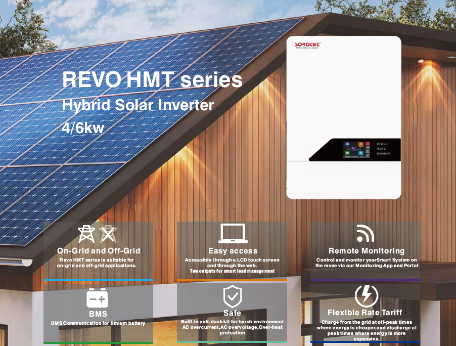SOROTEC REVO HMT Series Hybrid Solar Inverter 4kw 6kw With MPPT ...