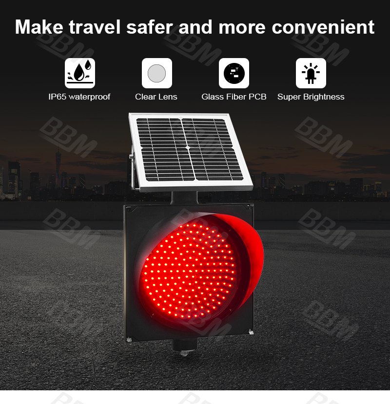 Quality Dia.300mm(12inch) Red Flashing LED Solar Traffic Light ...