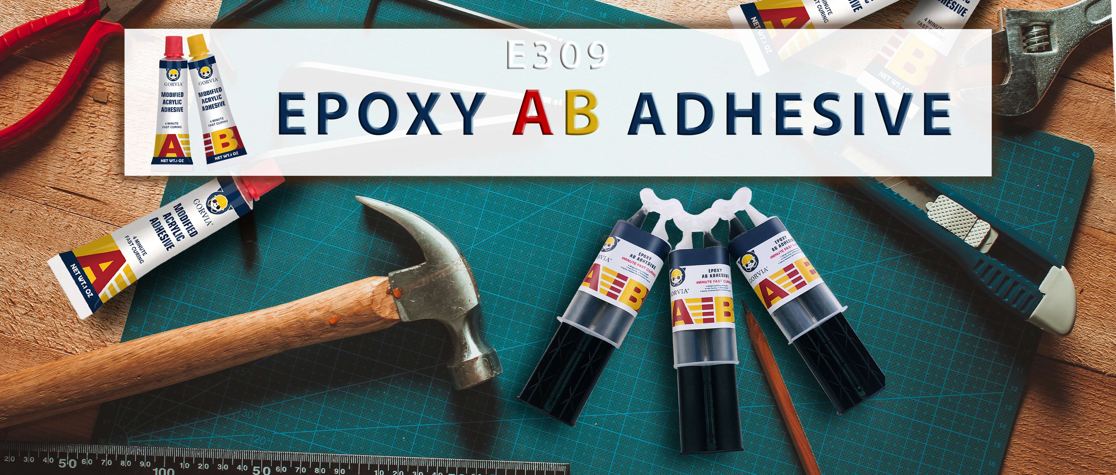 High performance multipurpose Epoxy Adhesive AB Glue for steel GORVIA