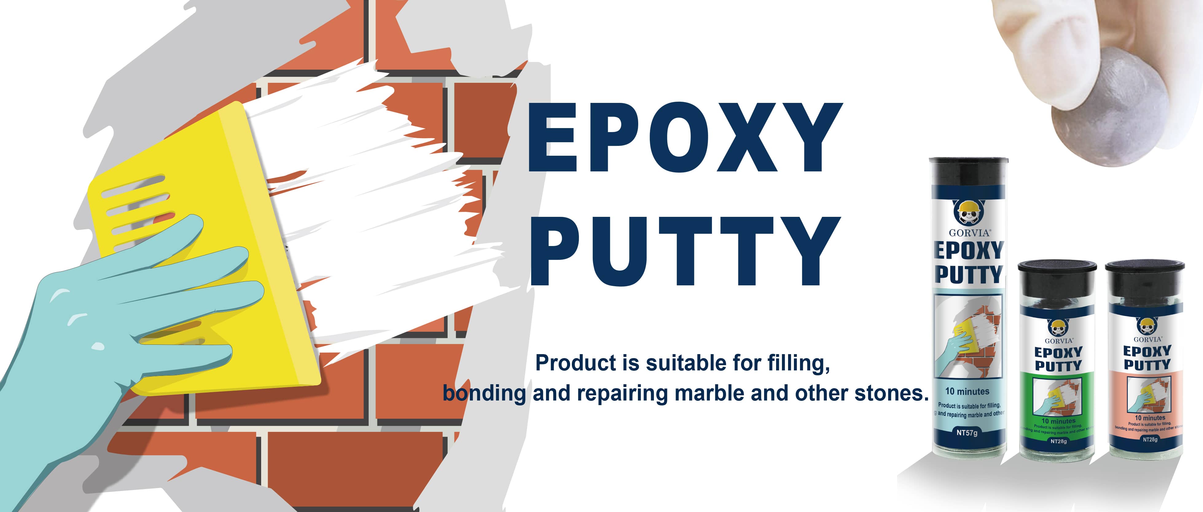 New Technique GORVIA Epoxy Putty 2 in 1 Dark Grey with Short Curing Time Epoxy Putty Stick