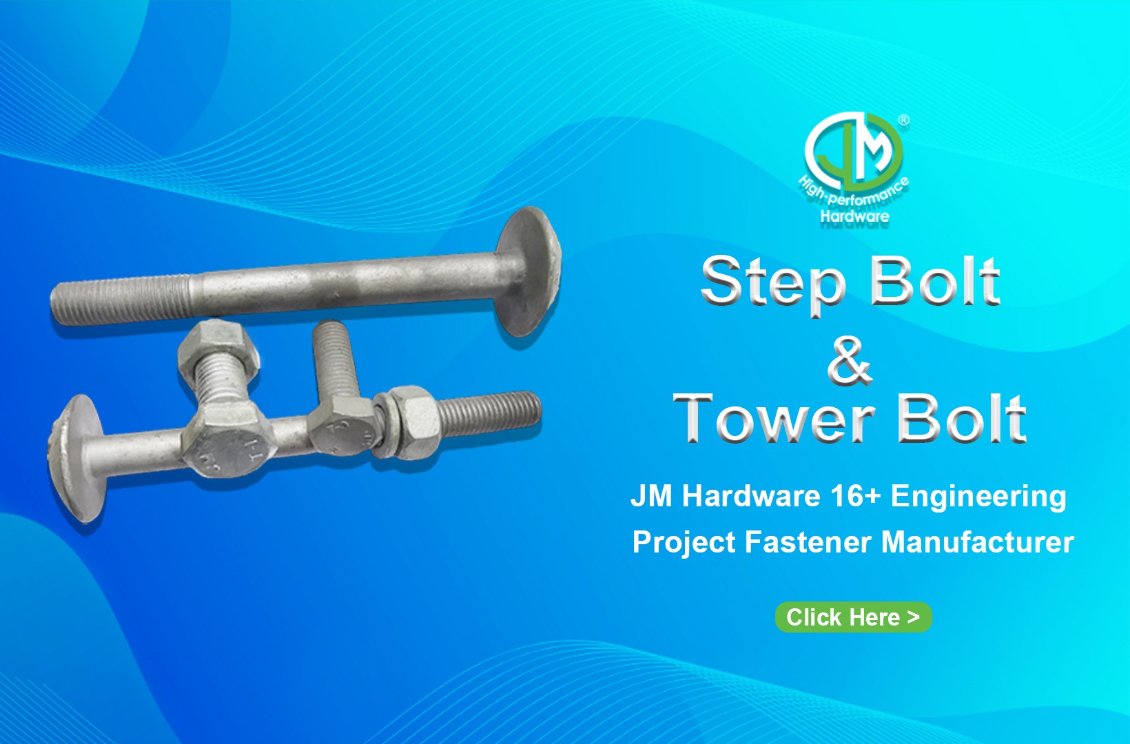 JM Hardware® Step Bolt& Tower Bolt Set Fasteners for Electrical Tower | JM Hardware