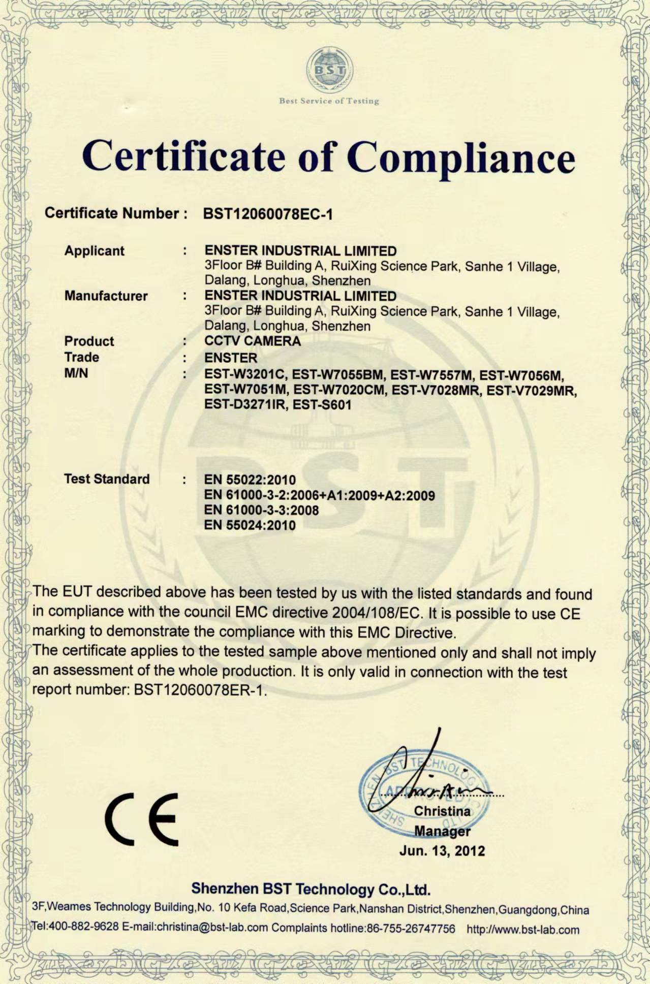 Enster Security CCTV Surveillance IP Camera Manufacturer And Supplier