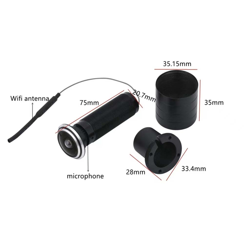 175 Degree Super wide angle Door hole Use Cat Eye Wireless IP Network ...