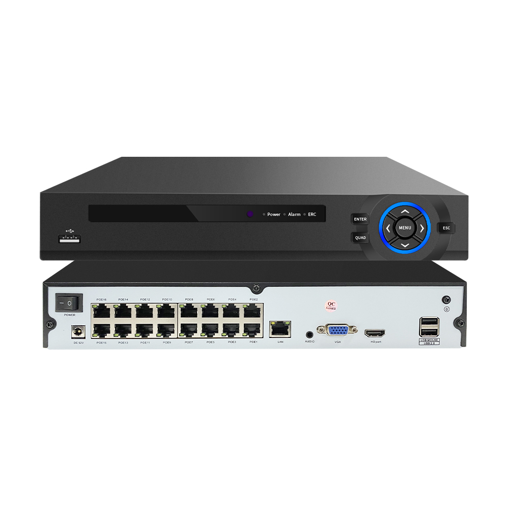 16 Channel 8MP 4K UHD H.265 Embedded Plug and Play PoE NVR With 16 Port ...