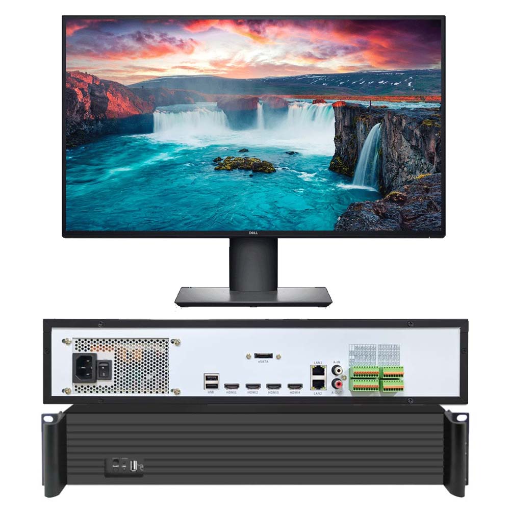 Powerful NVR with 4 HDMI Outputs, 64 12mp Cameras Input, 9 SATA HDD ...