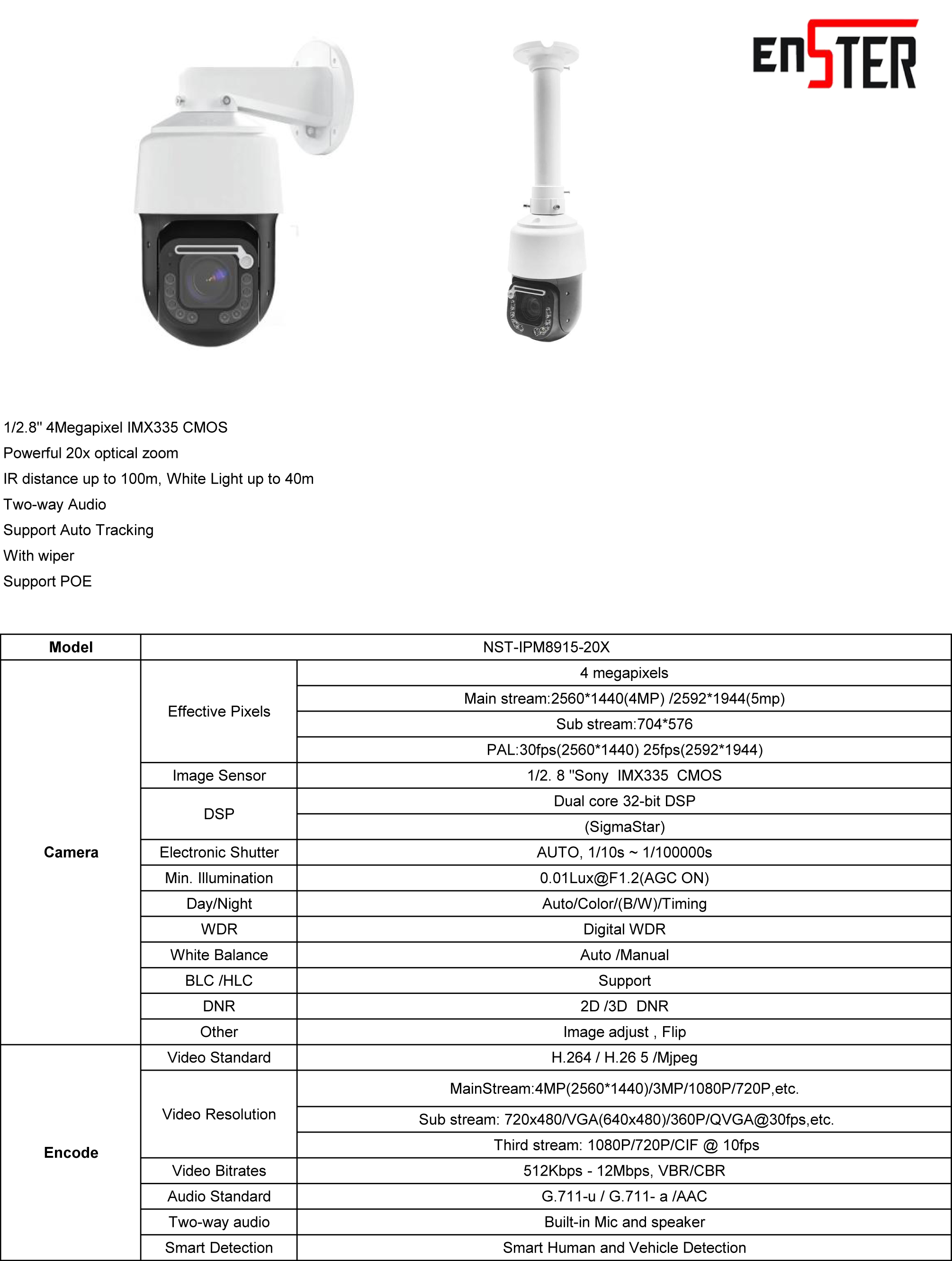 4.0/5.0MP Human Tracking and Vehicle Detection IR Dual Lights Two-Way ...