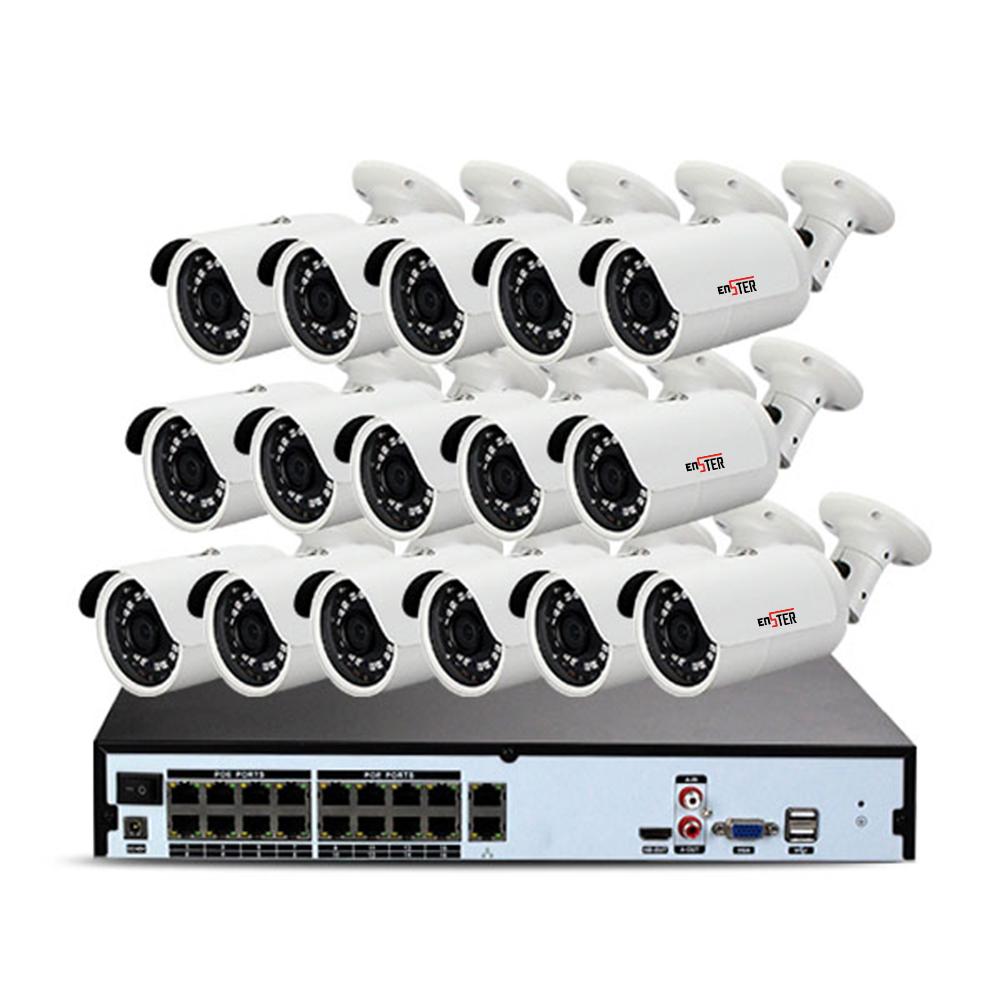 16 Channel Outdoor POE IP Camera Kits Security System