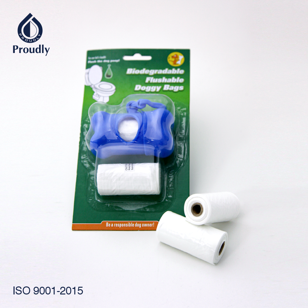 Quality Flushable dog poop bag Proudly PVOH Flushable Pet Waste Bags ...