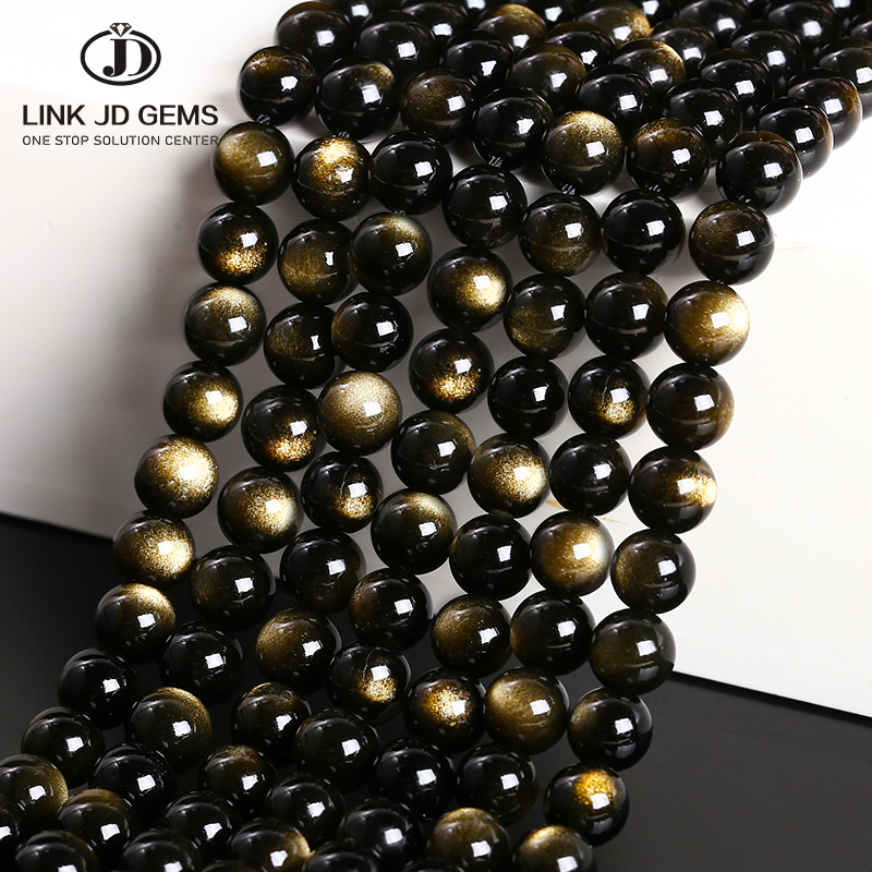 Round Stone Beads For Jewelry Making Wholesale-High Quality Gold ...