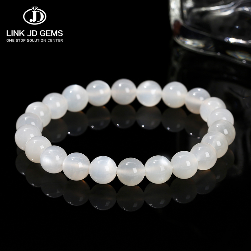 Premium Jewelry Bracelets Wholesale 6/8/10mm 7A Natural White Moonstone ...