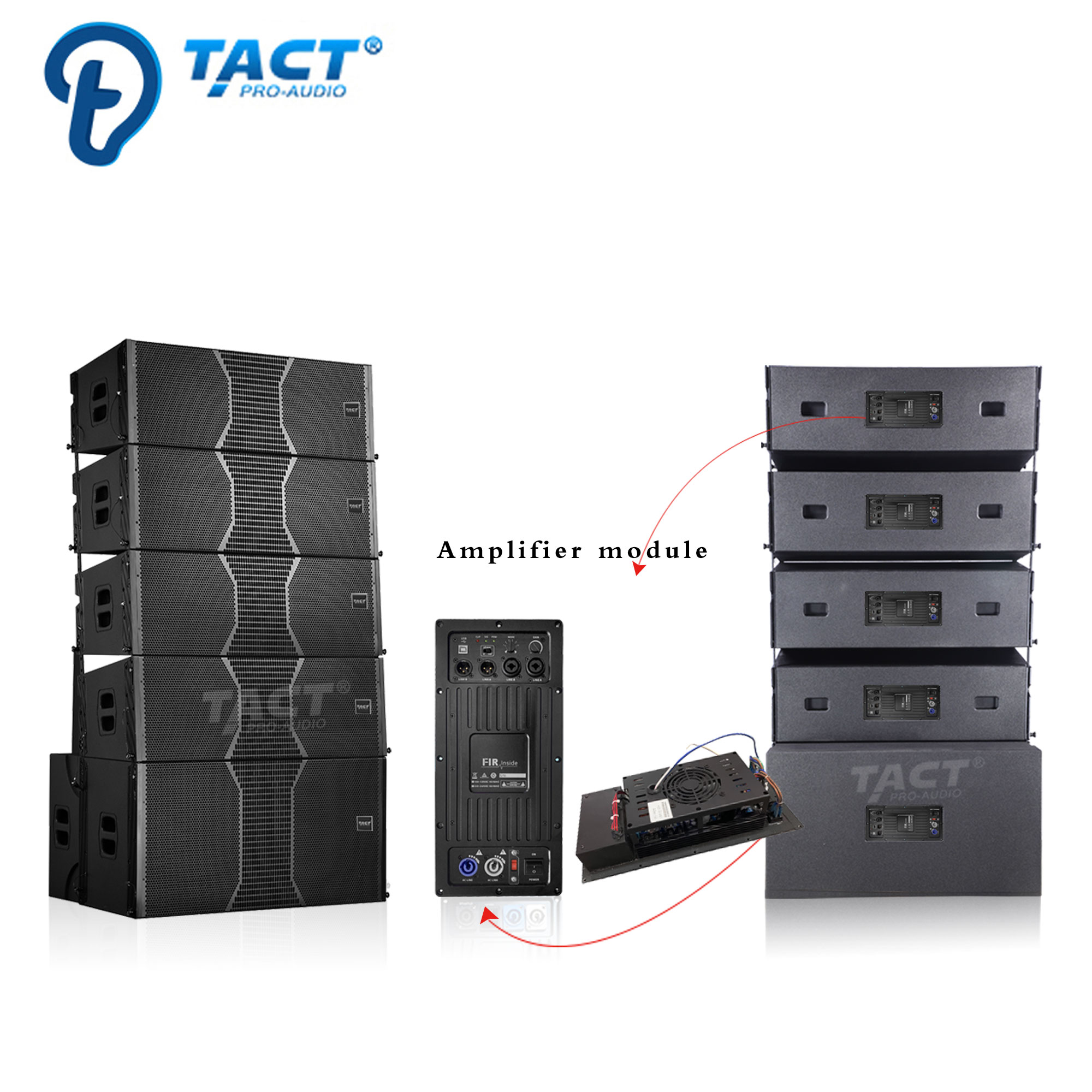 Customized TACT - Dual 12 inch active line array speaker system pro audio speaker manufacturers ...