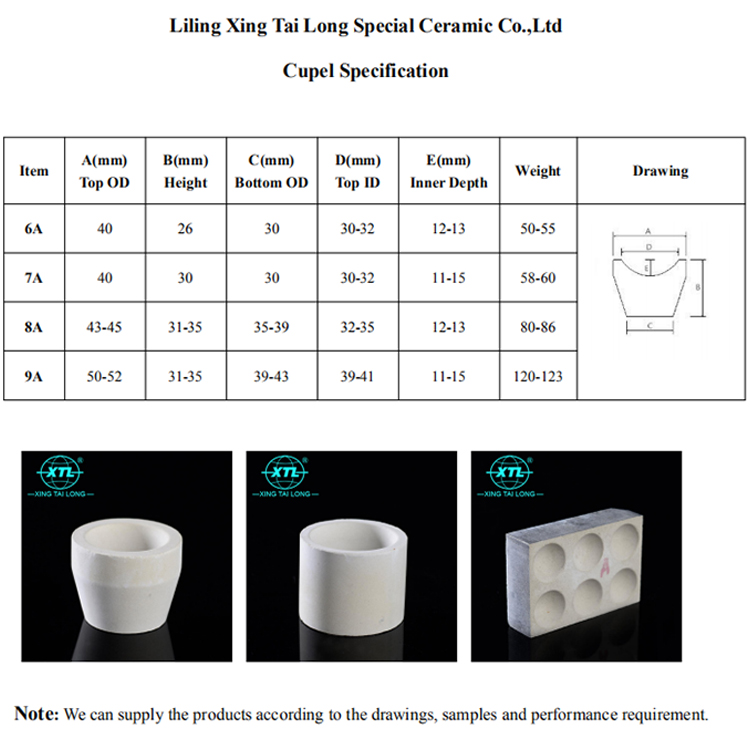 XTL sintyron Quality bone ash cupel for mining smelter laboratory ...
