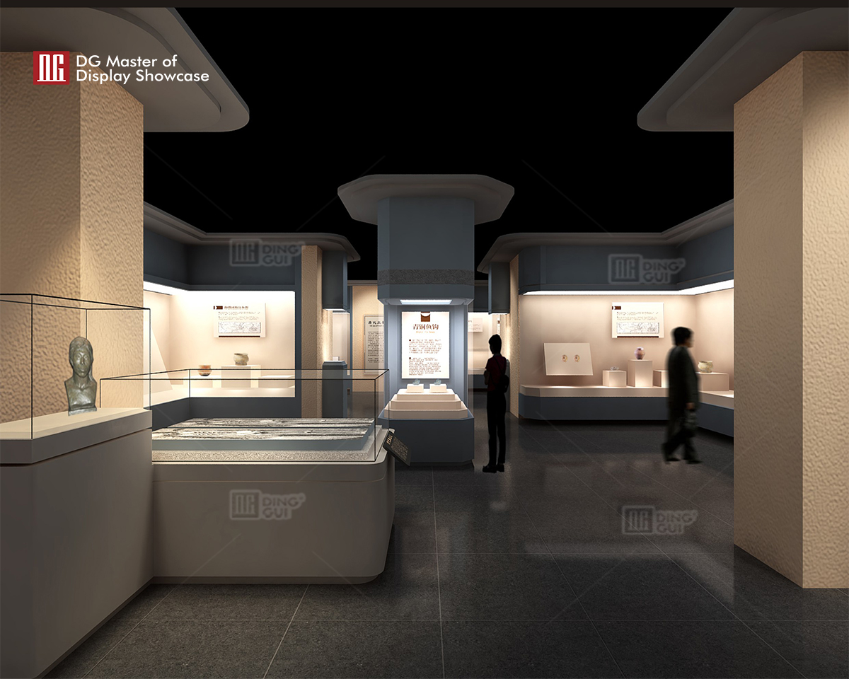 DG Showcase high-end museum showcases full vision glass display cabinet ...