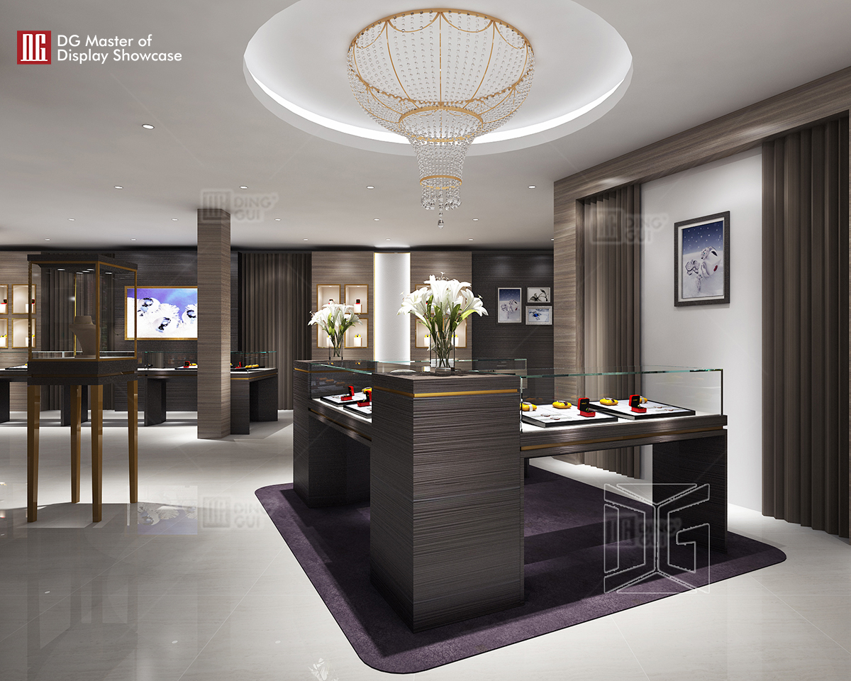 DG Showcase Custom mall jewelry store showcase wall display cabinet ...