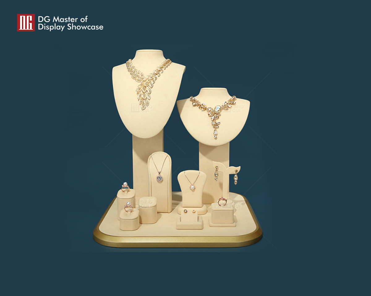 DG Showcase Customized Suede Jewelry Props Rack Display Neck Stands