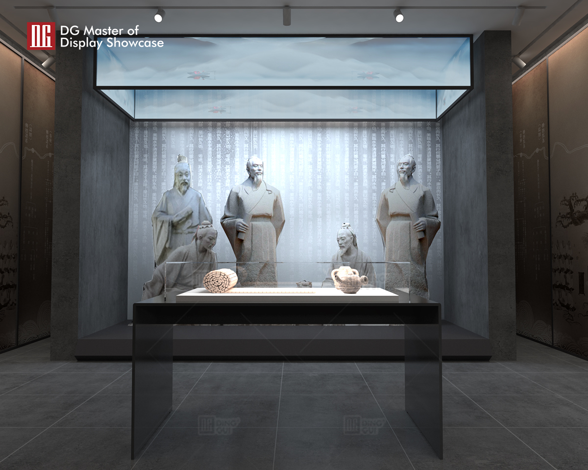 Customized high quality frameless glass museum style display cases ...