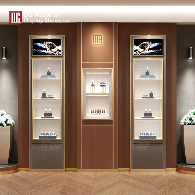 Jewelry Showcase Designs Luxury Wooden Glass Jewellery Wall Display