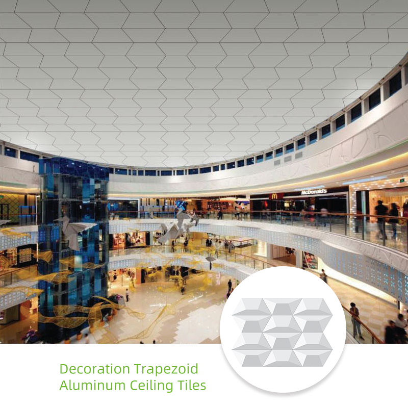 Shopping Mall Decoration Trapezoid Aluminum Ceiling Tiles