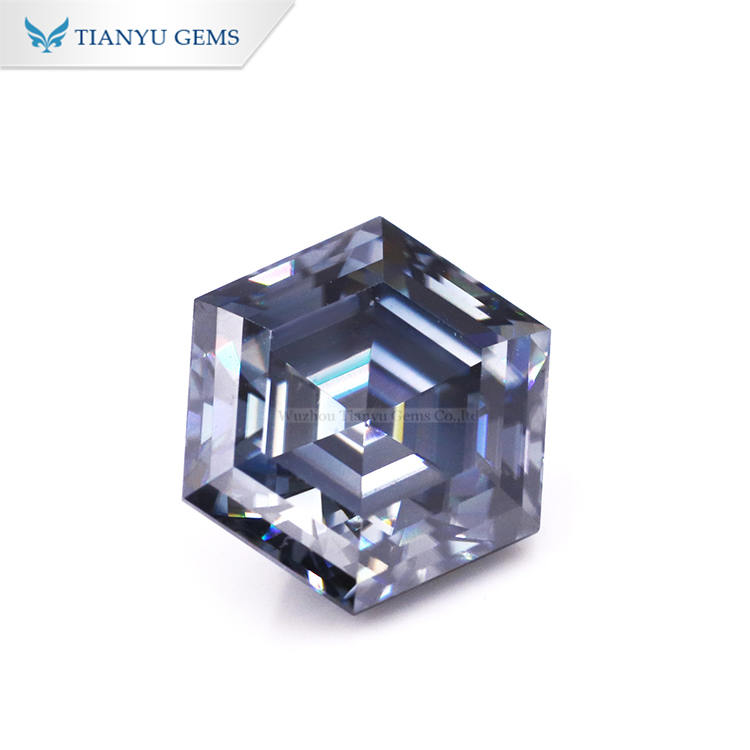 Tianyu gems grey perfect hexagon cut loose gemstone