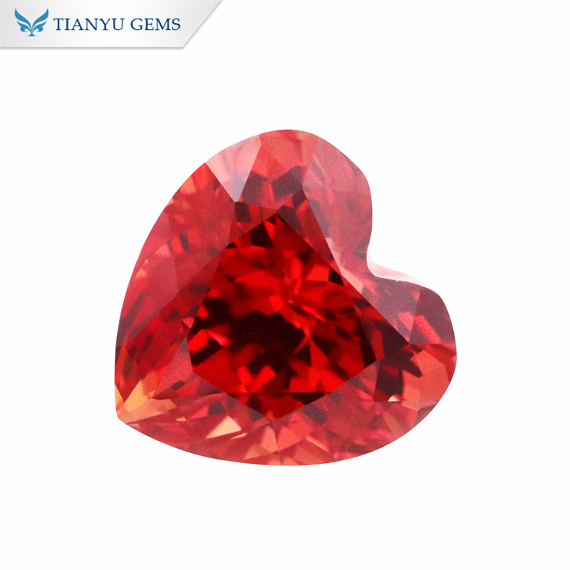 Batu Permata Tumbuh Lab Potong Hati Batu Safir Padparadscha | Permata ...