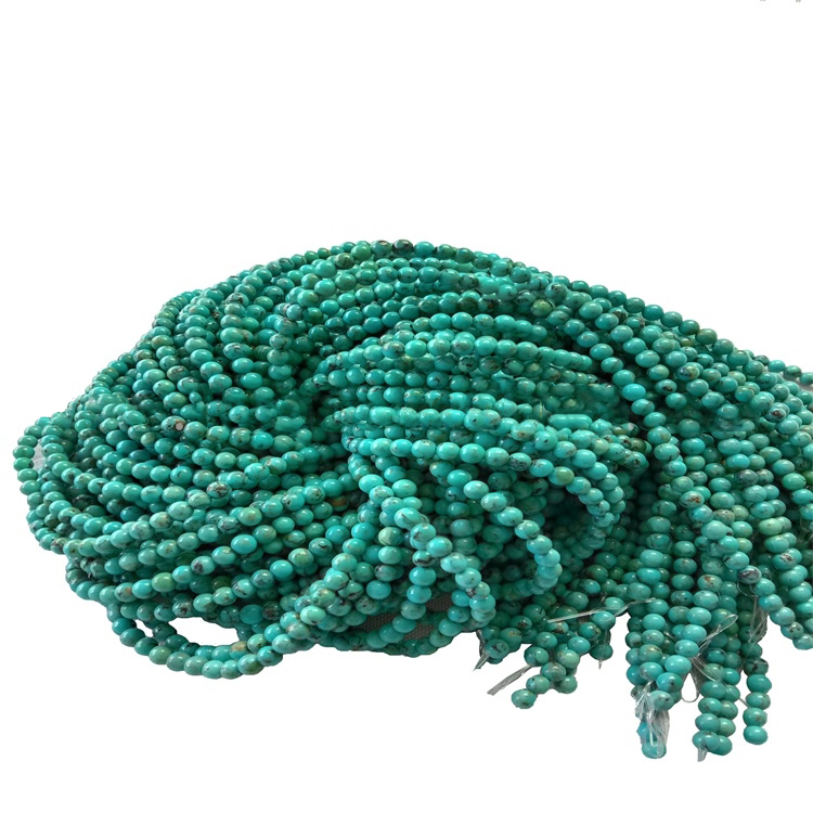 Beautiful Compressed Turquoise Round Beads For Making Jewelry