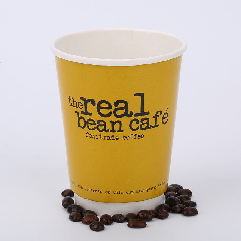 Disposable 8oz Double Wall Logo Custom Tea Coffee Kraft Take Away Paper ...