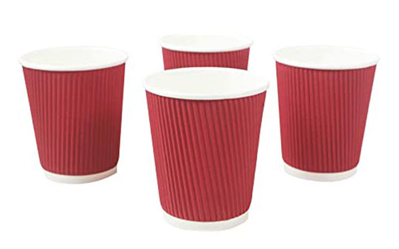 Ripple Wall Disposable Vending Coffee Paper Cups With Lids Kailai Packaging