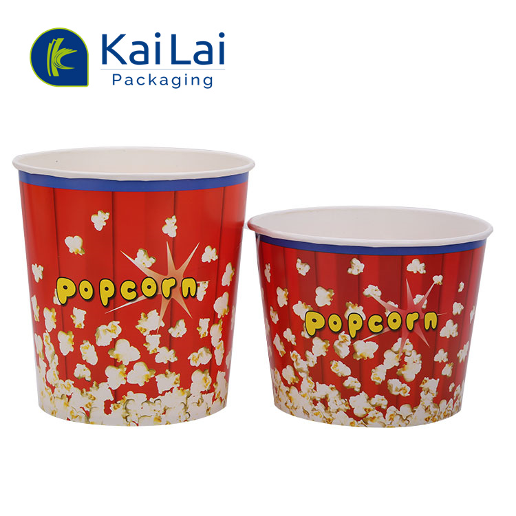 Disposable Biodegradable Food Container Clay Paperboad Popcorn Cup