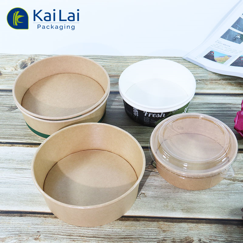 Disposable Takeaway Food Packaging Paper Bowl Waterproof Kraft Salad ...