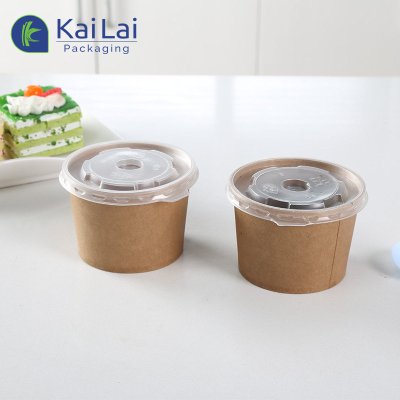 Best price superior printing customize kraft paper soup bowl with PP ...