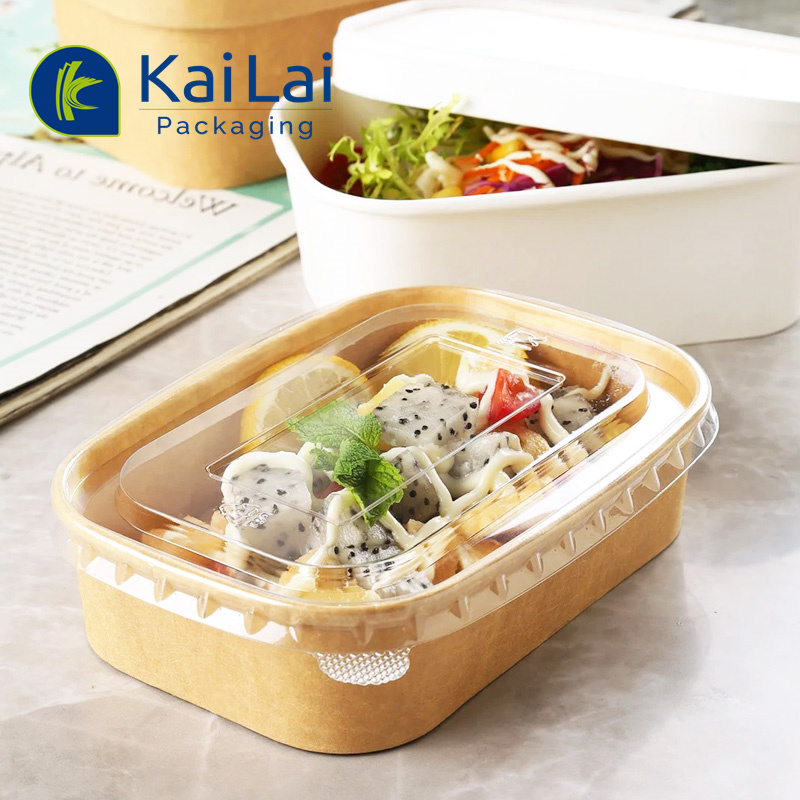 模板-paper rectangle salad bowl | KaiLai Packaging