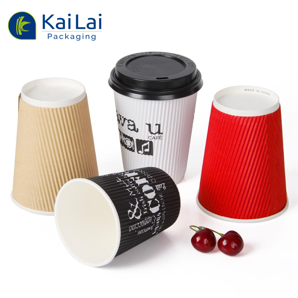 Customized prime branded packing disposable paper corrugated cups for ...