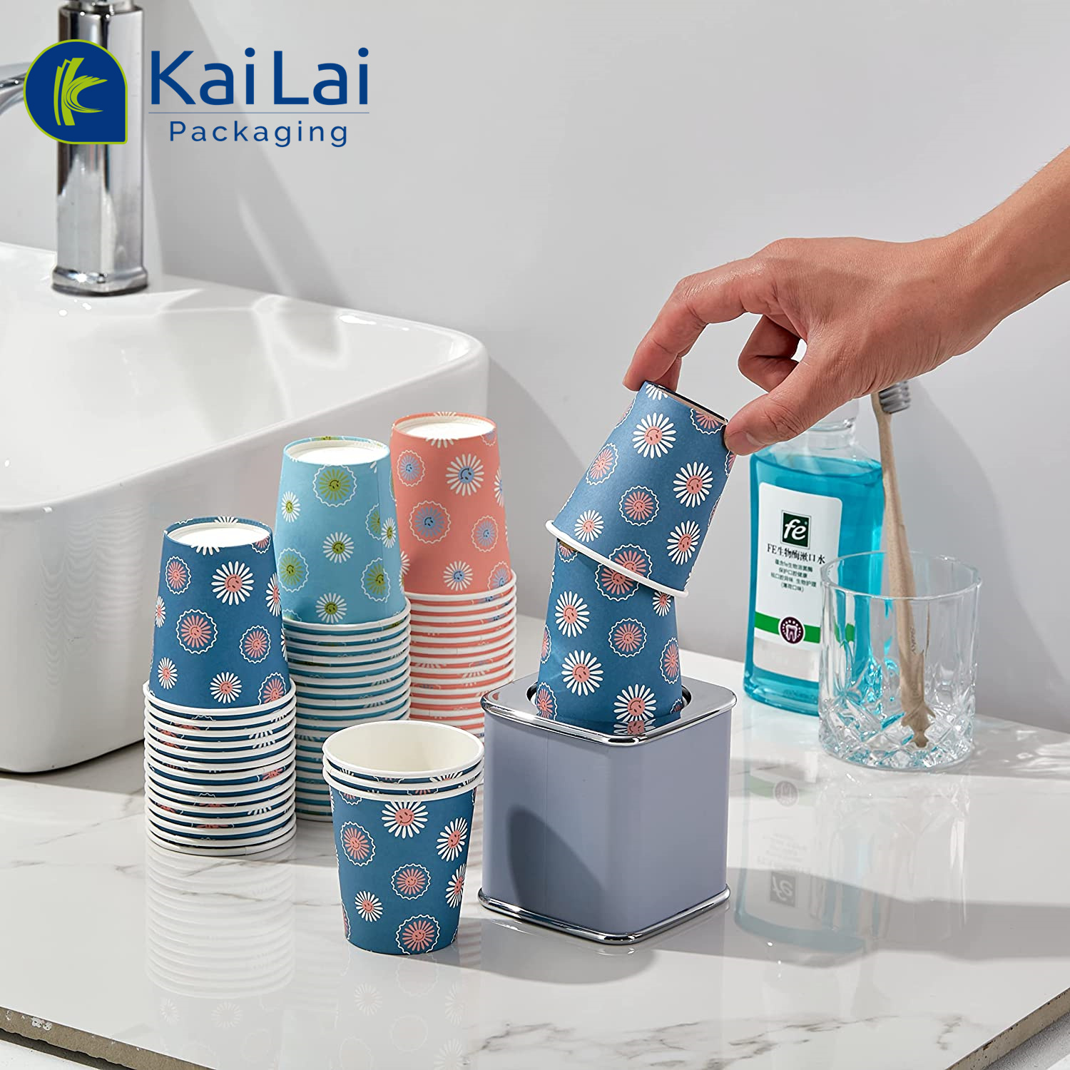 Customized high quality 22oz disposable paper milktea cups with lid ...