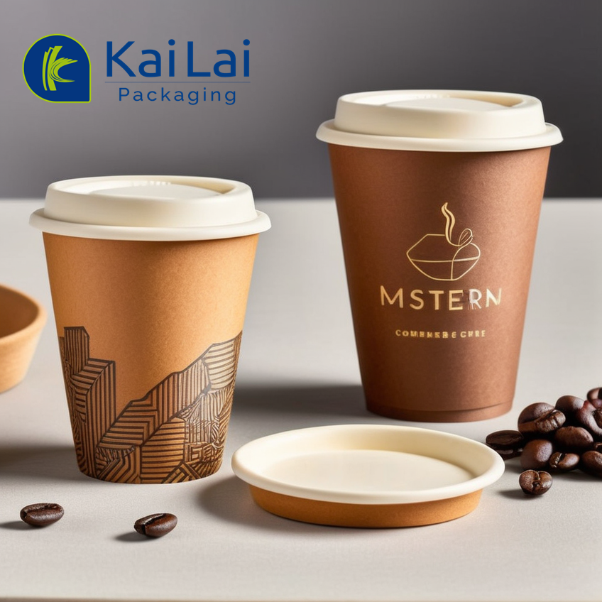Custom Printed logo 6 8 10 12 16oz Pla Coated Cup Hot Drink Disposable ...
