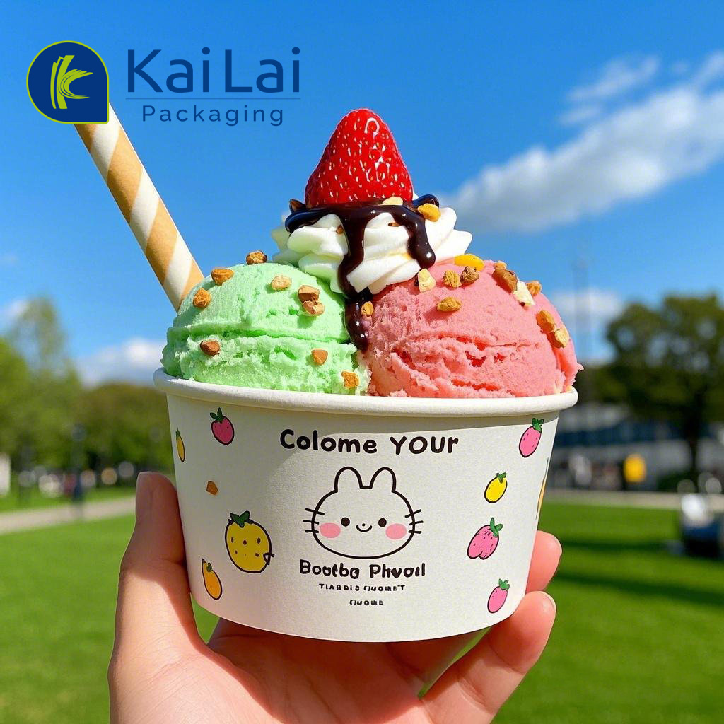 Kailai Recyclable Disposable Cartoon Ice Cream Paper Bowl 4oz 8oz 12oz ...