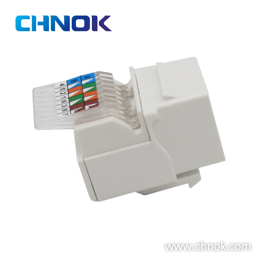 RJ45 UTP Cat5e 8P8C 180 Degree Toolless Keystone Jack DP-KJ-8004