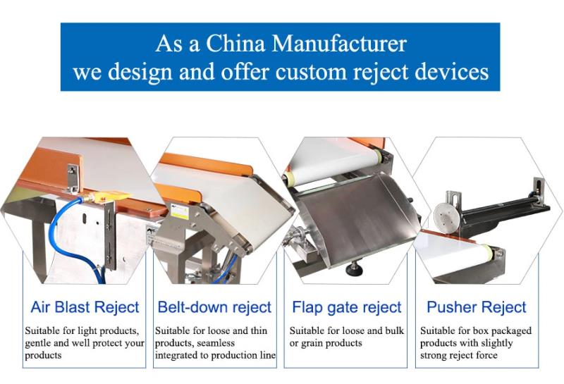 Check Weighing machine rejection options: Air Blast Reject; Belt-down ...