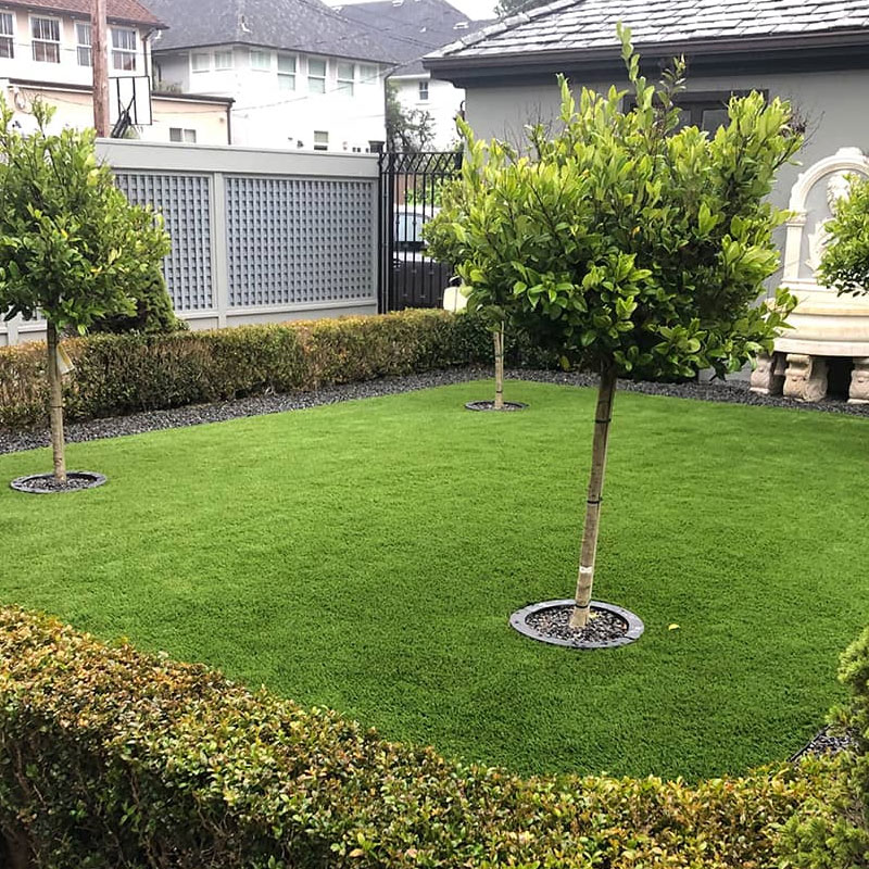 How to install artificial grass around trees?