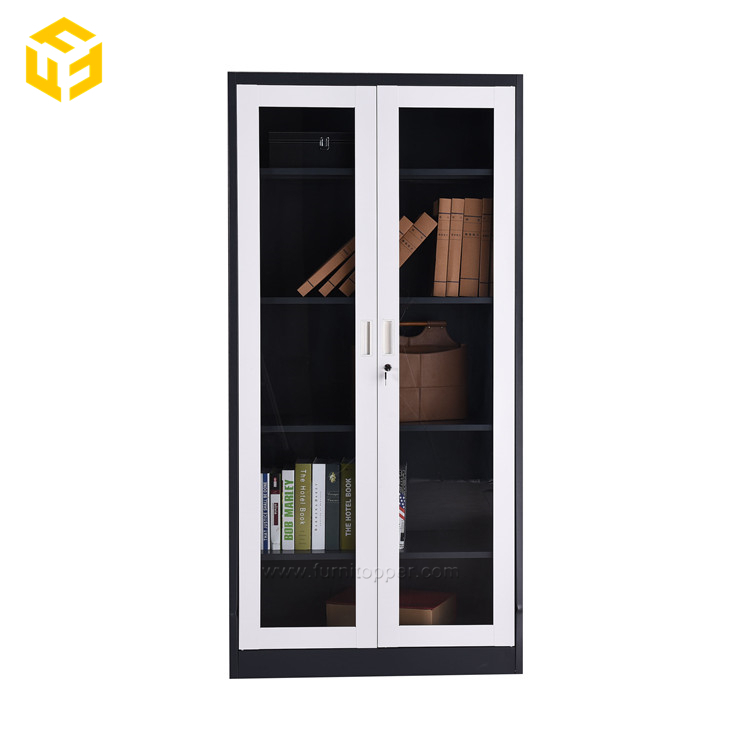 Furnitopper Glass Door Showcase Display Metal File Cabinet