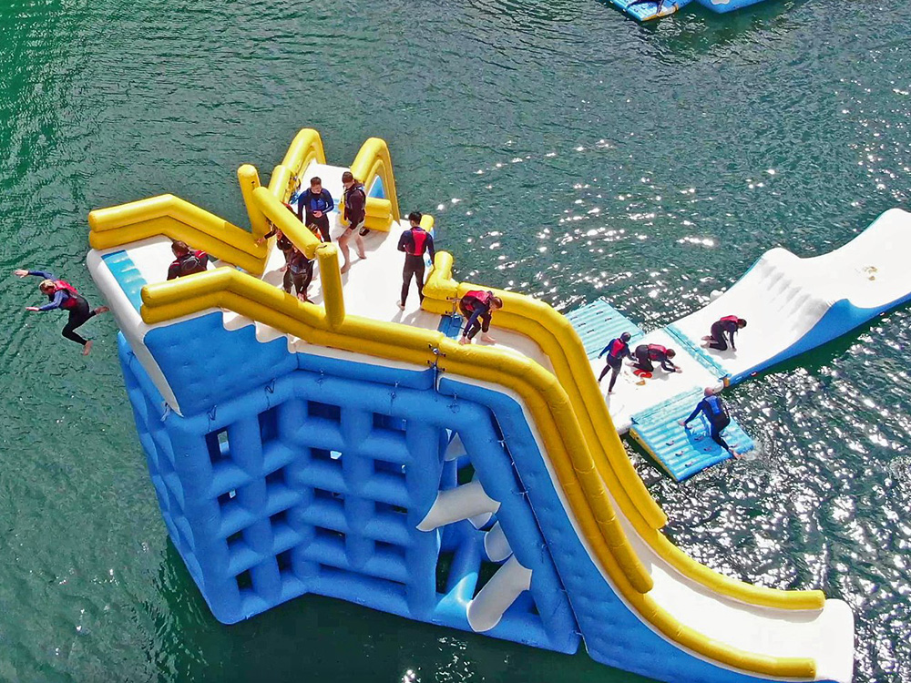 Giant Inflatable Water Tower With Slide And Jumping Platform