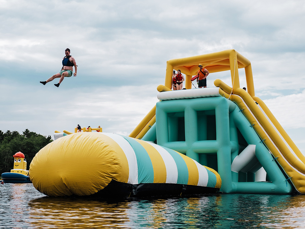 Bouncia Inflatable Giant Water Blob With Tower For Sale