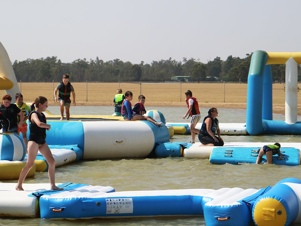 Inflatable Corner Bridge Connector for Aqua Park | Bouncia